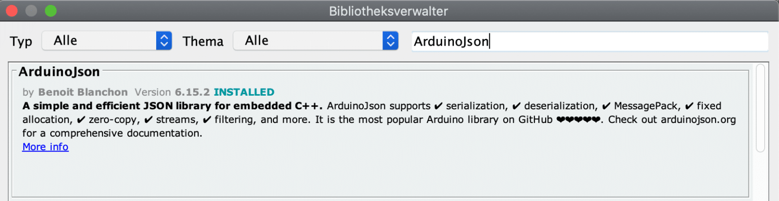 Mit dem Arduino JSON abrufen & dekodieren mit (ArduinoJson) Mit dem Arduino JSON abrufen & dekodieren mit (ArduinoJson)